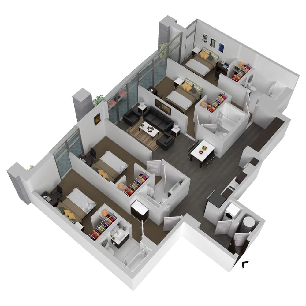 GA Tech Four-Bedroom Student Apartments | Square on Fifth